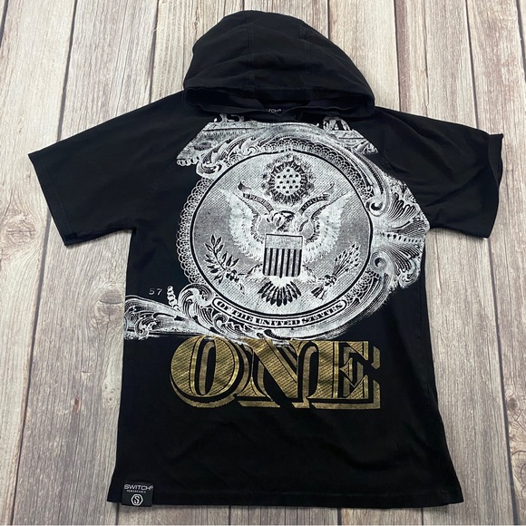 Shirts | Retro Switch Remarkable One Dollar Bill America Black Hooded ...